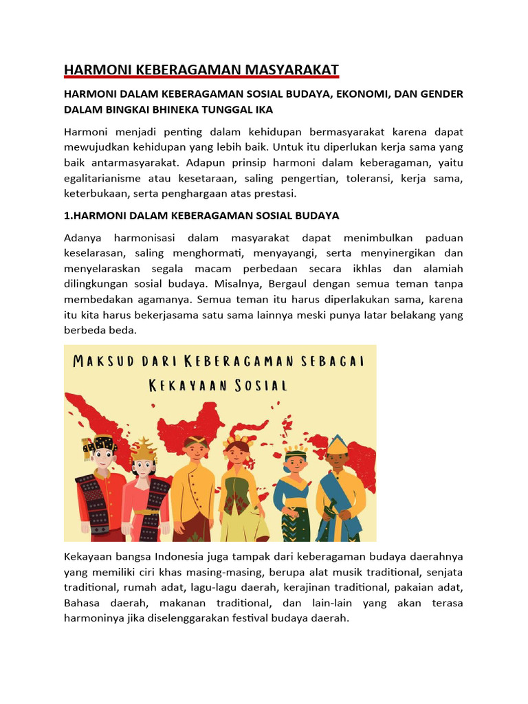 Harmoni Keberagaman Masyarakat | PDF