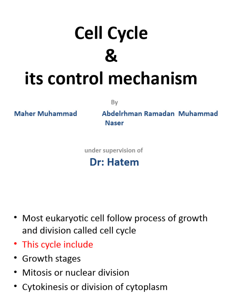 Cell Cycle and Its Control Mechanism | PDF | Cell Cycle | Mitosis