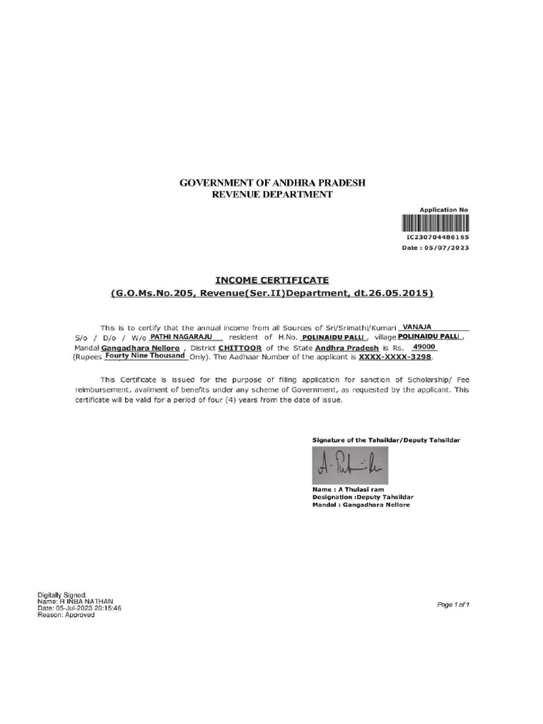 Income Certificate - IC230704486165 (1) - Page-001-Page-001 | PDF