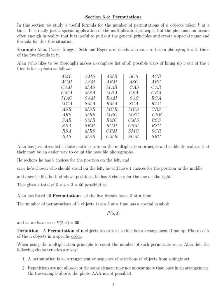Lecture 4 | PDF | Permutation | Multiplication