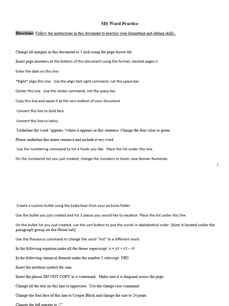 MSPractice 1 | PDF | Typography | Notation