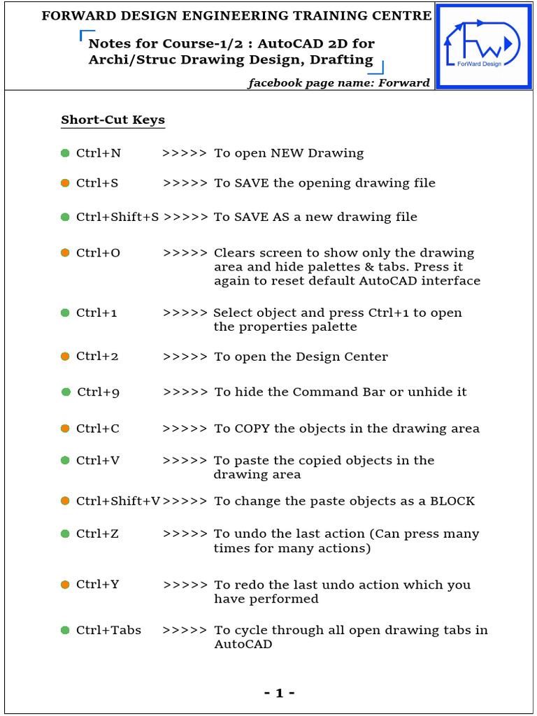 Notebook for AutoCAD 2D-Forward Dessign | PDF