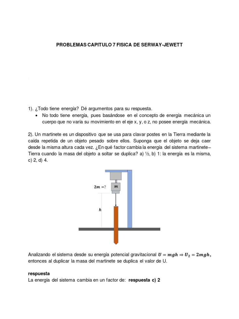 Taller Preguntas - Cap. 8 de Serway | PDF