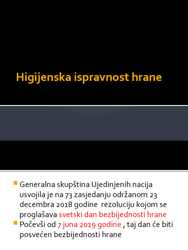 VJEŽBA 9. Higijenska Ispravnost Hrane | PDF
