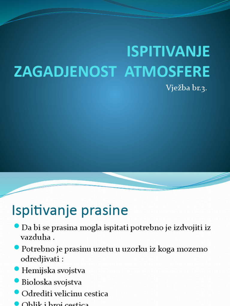 Vjezba 3. Ispitivanje Zagadjenosti Atmosfere | PDF