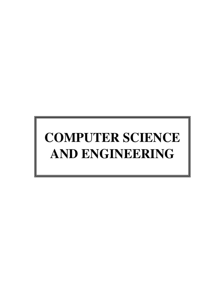 Computer Science and Engineering | PDF | Central Processing Unit | Programming