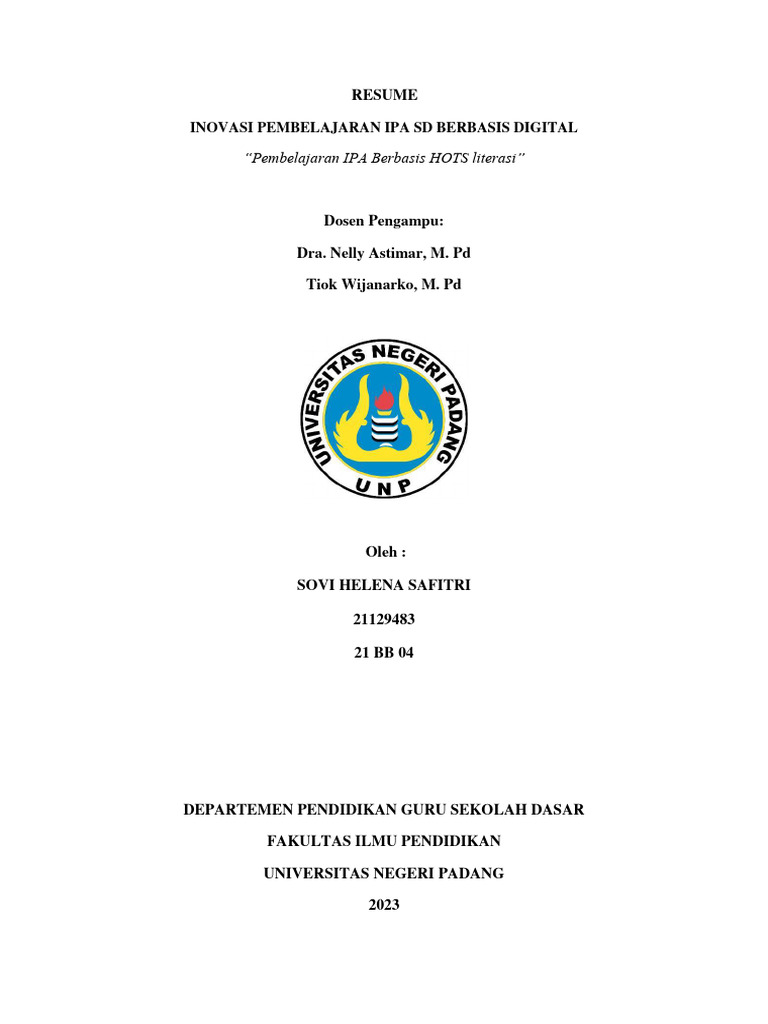 Resume 6 Ipa Sovi Helena Safitri | PDF | Seni