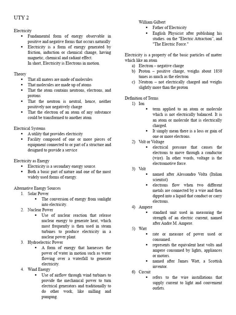 Uty 2 | PDF | Electric Current | Electric Power