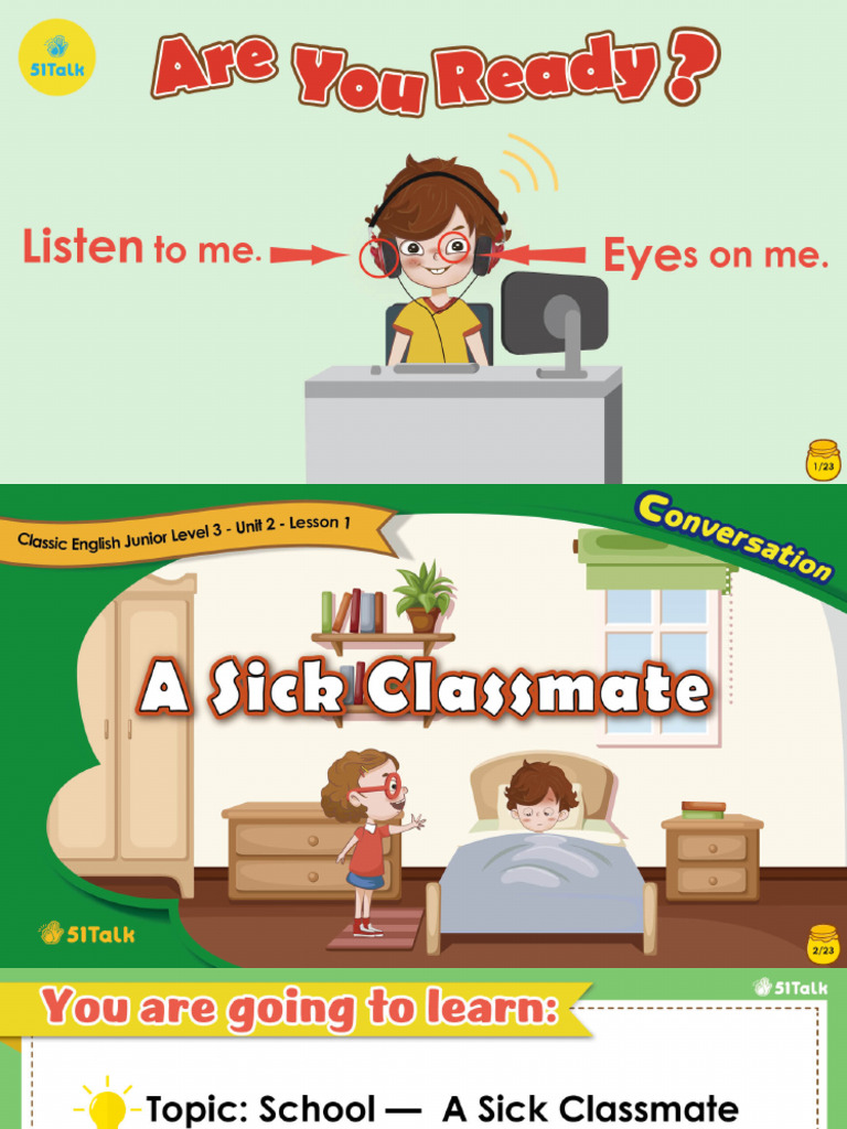 Level 3 - Unit 2 - Lesson 1 - A Sick Classmate | PDF