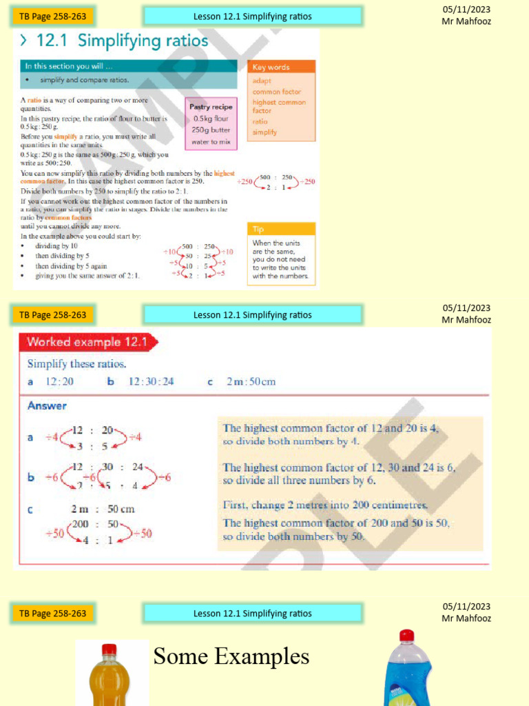 Simplifying Ratios and Proportions | PDF | Ratio