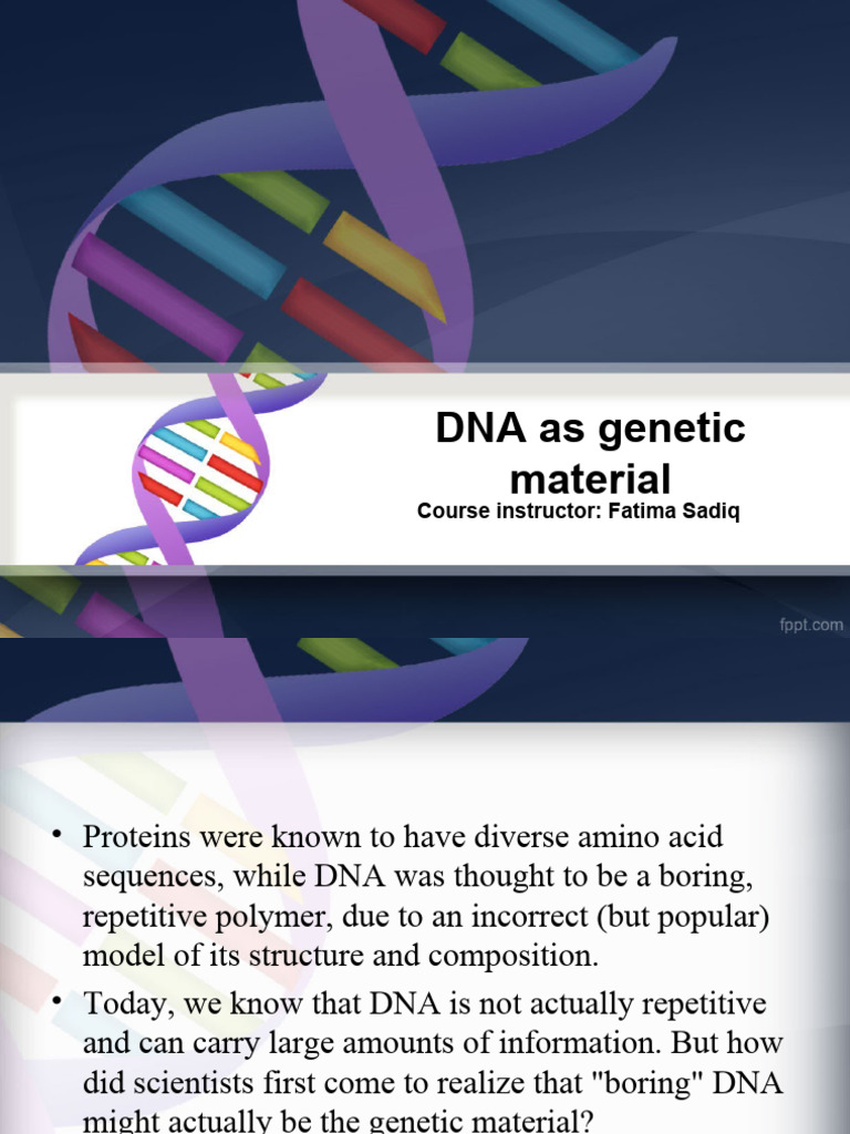 DNA As Genetic Material | PDF | Microbiology | Clinical Medicine DNA As Genetic Material | PDF | Microbiology | Clinical Medicine