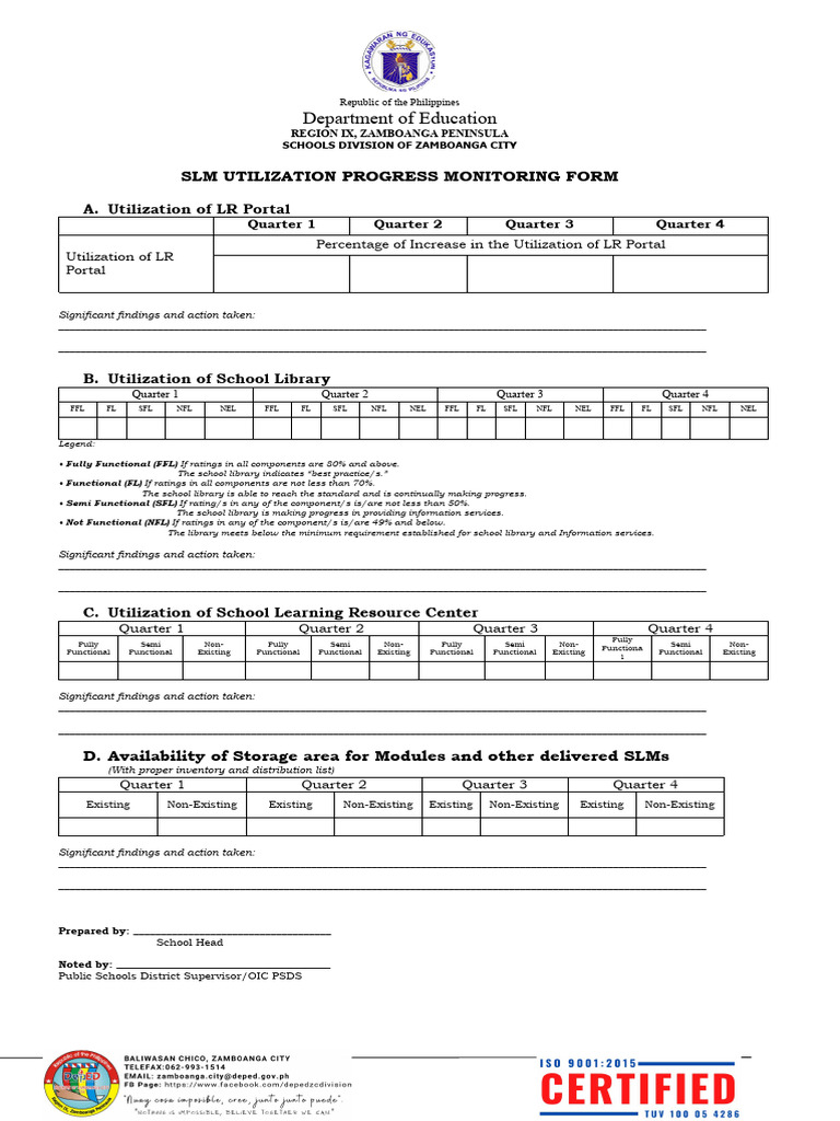 MOV4 SLM LR Progress Quarter Monitoring | PDF | Computing