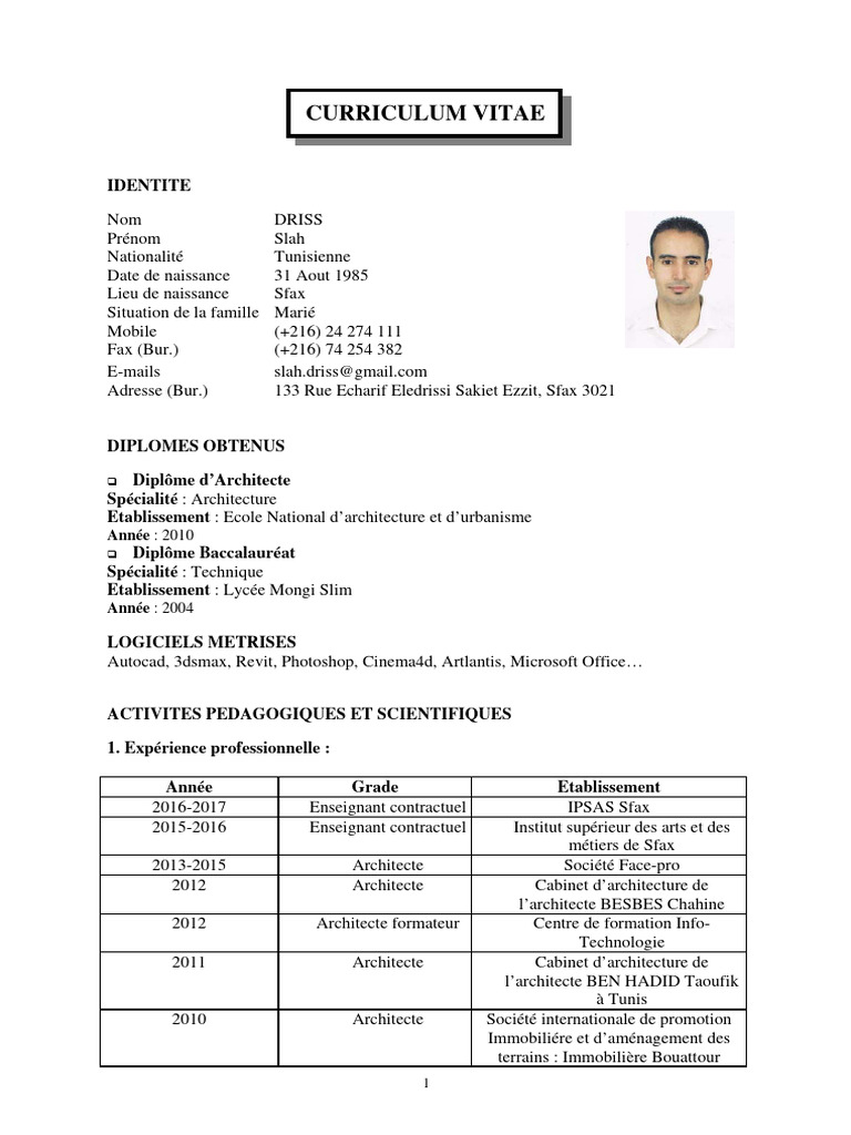 CV Slah DRISS | PDF | Technologie et ingénierie