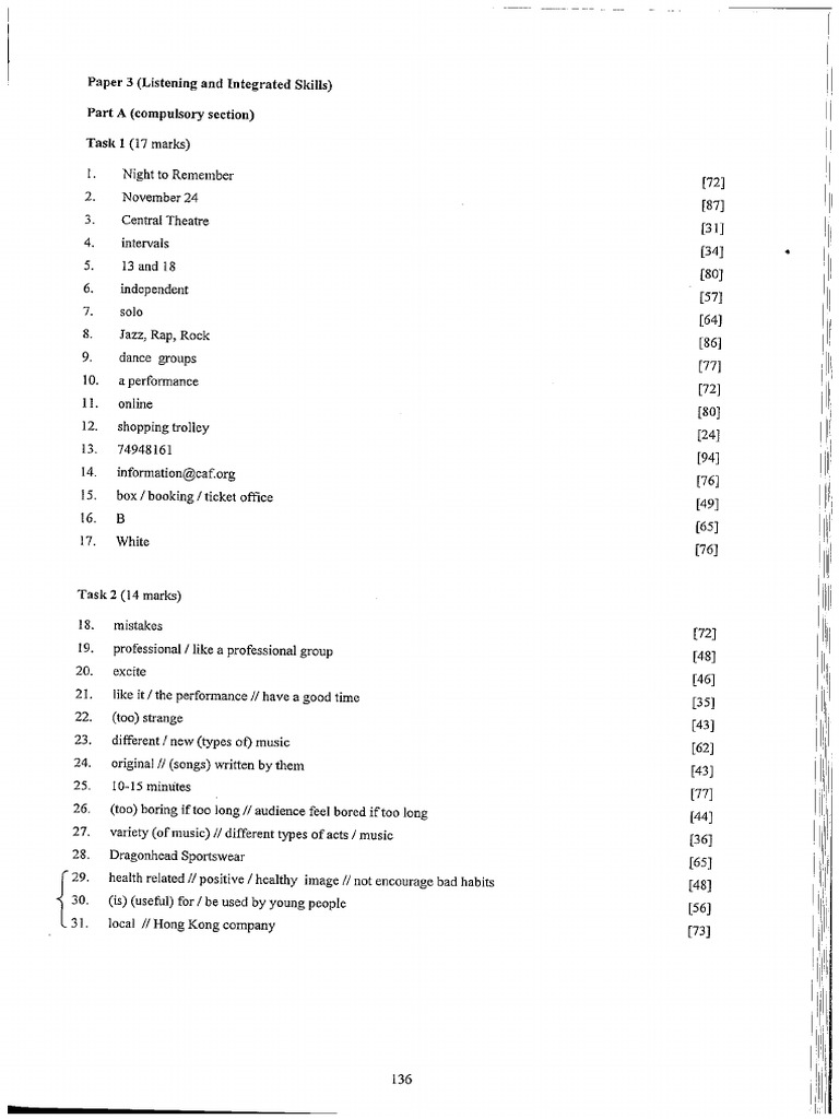 Paper 3 Answers (Parts A - B2) WSH | PDF