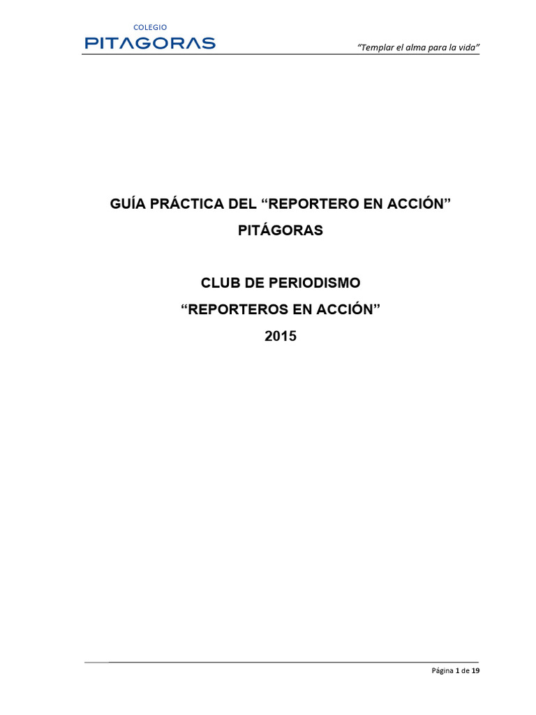 GUÍA DEL REPORTERO EN ACCION | PDF | Comunicación humana