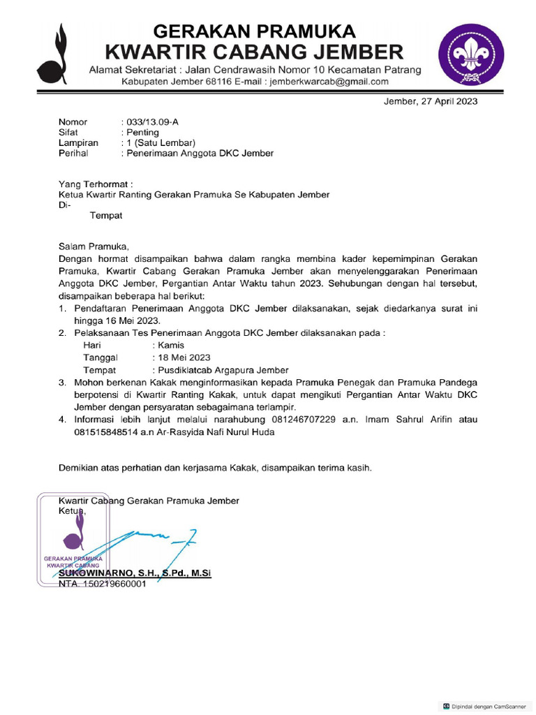 Pendaftaran DKC Jember | PDF