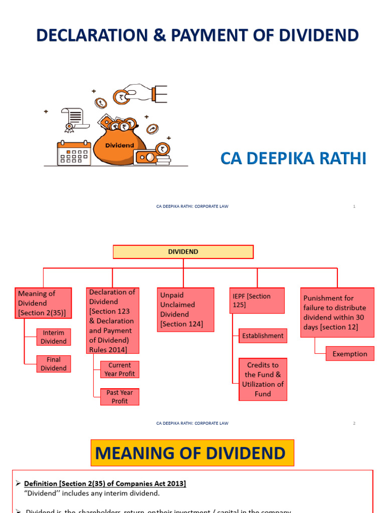 DECLARATION & PAYMENT OF DIVIDEND | PDF