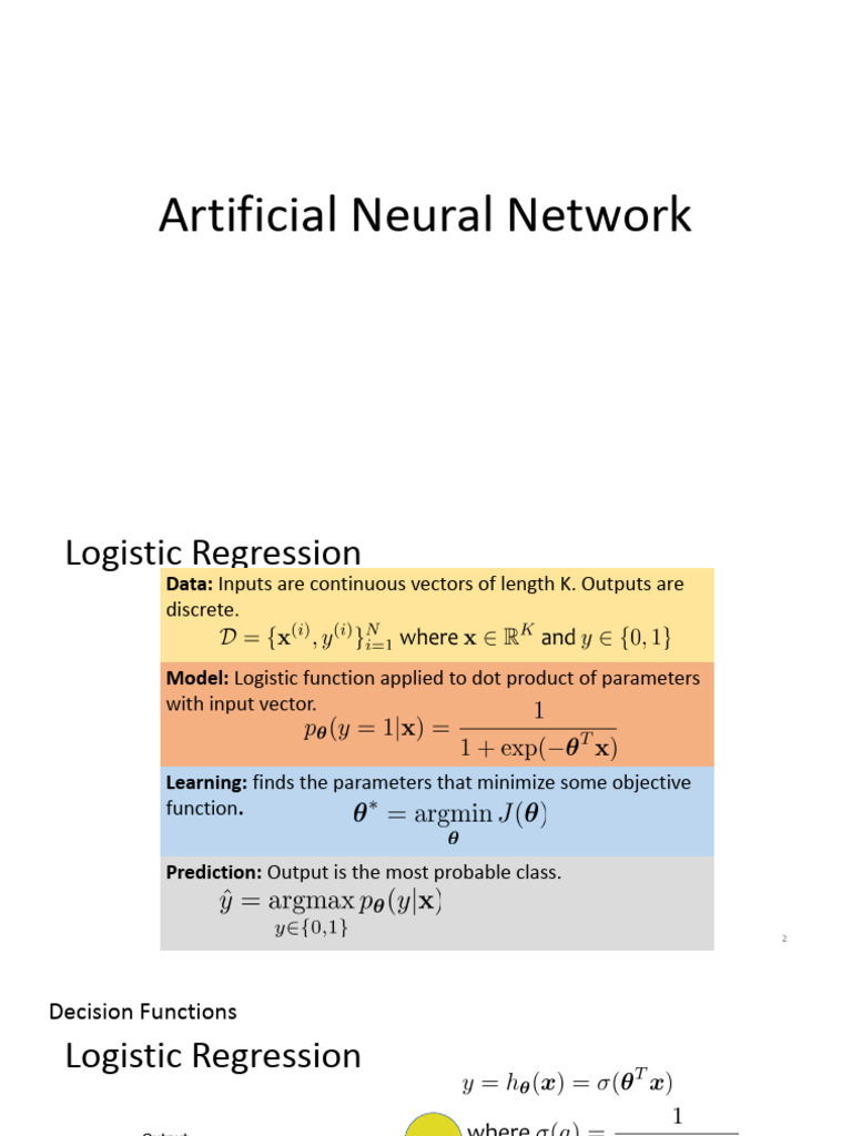 Lecture 26 - Neuralnetwork | PDF | Artificial Neural Network | Logistic Regression