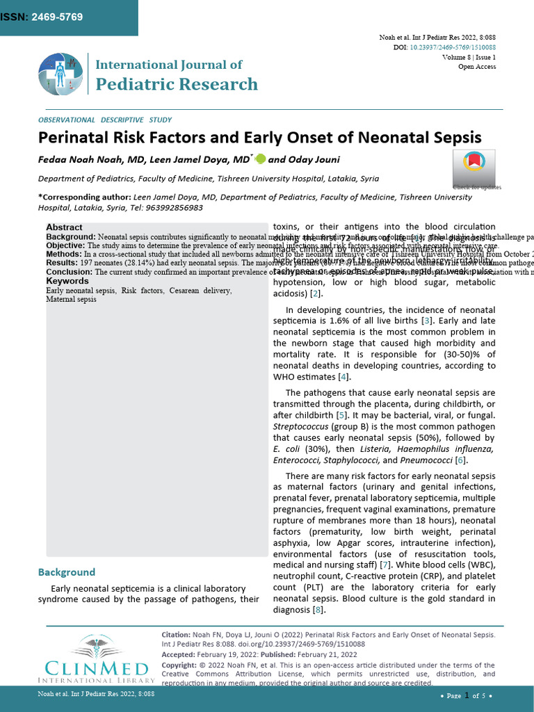 International Journal of Pediatric Research Ijpr 8 088 | PDF | Preterm ...
