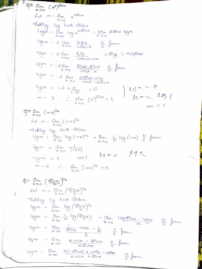 L Hospital Home Work | PDF