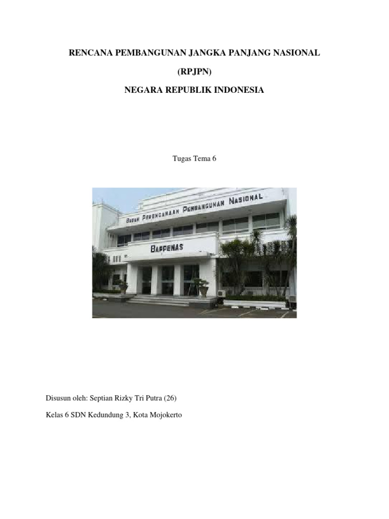 Rencana Pembangunan Jangka Panjang Nasional | PDF