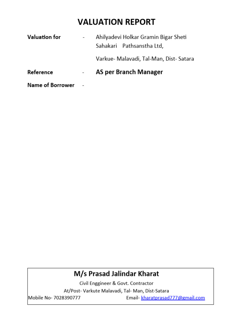 Valuation Report | PDF