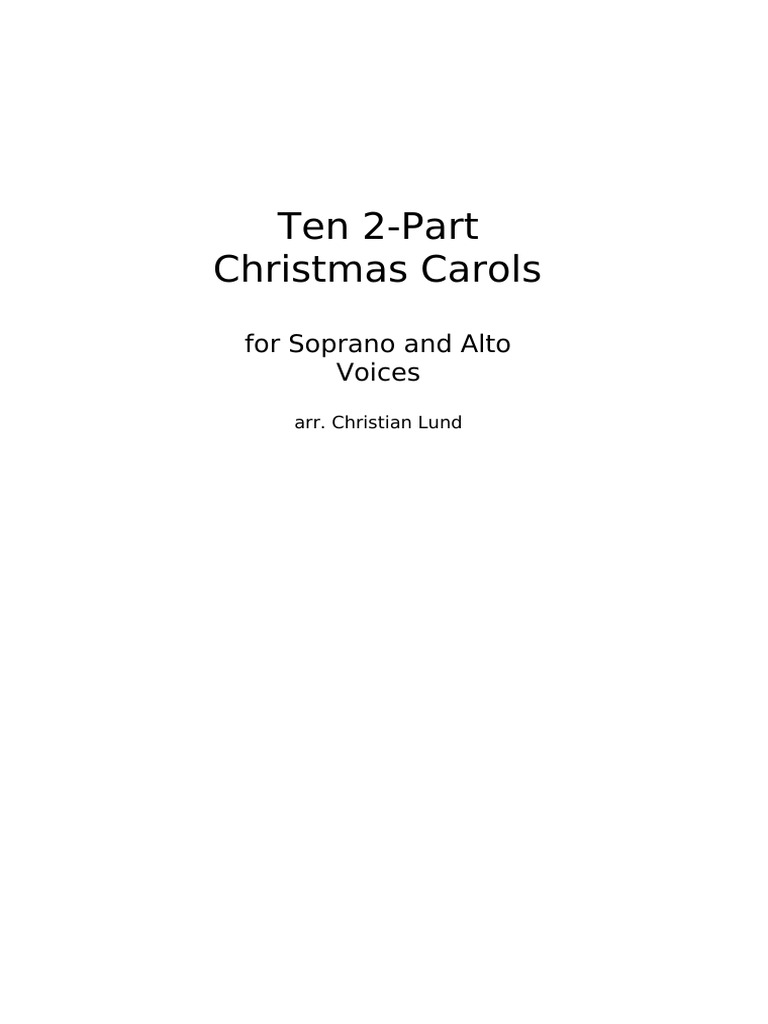 Ten 2-Part Christmas Carols SA | PDF