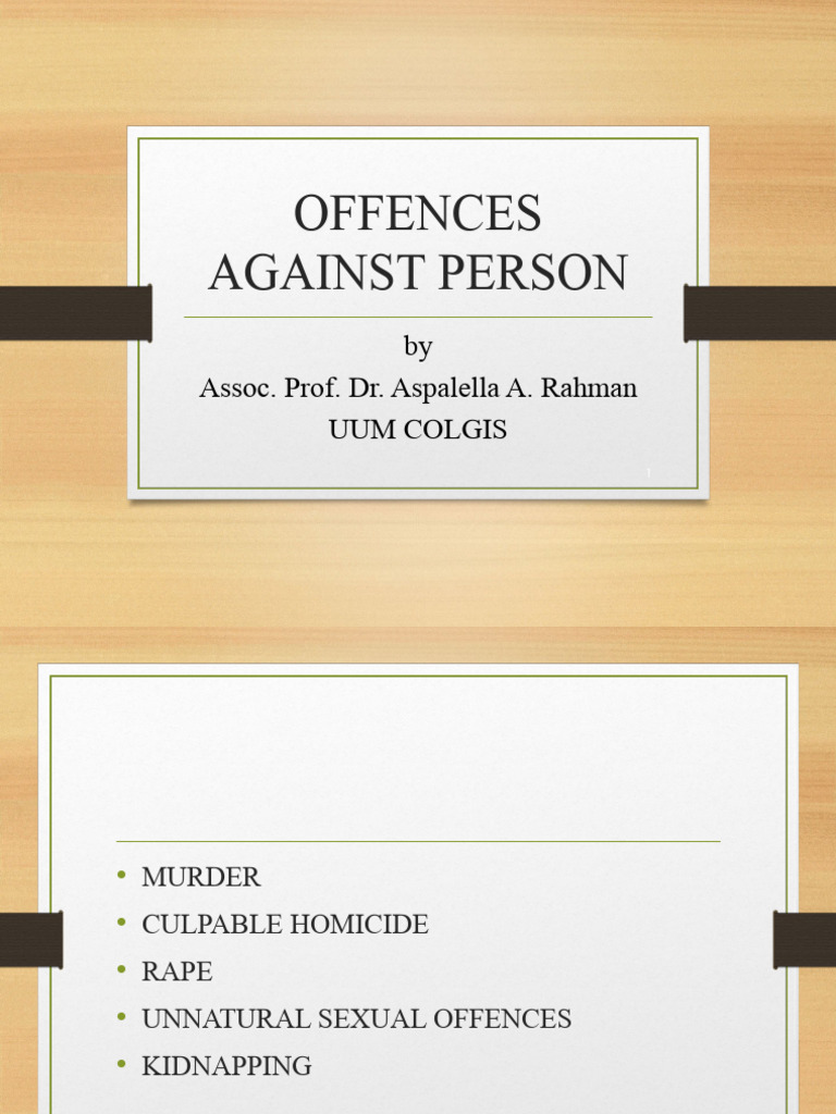 Offences Against Person | PDF