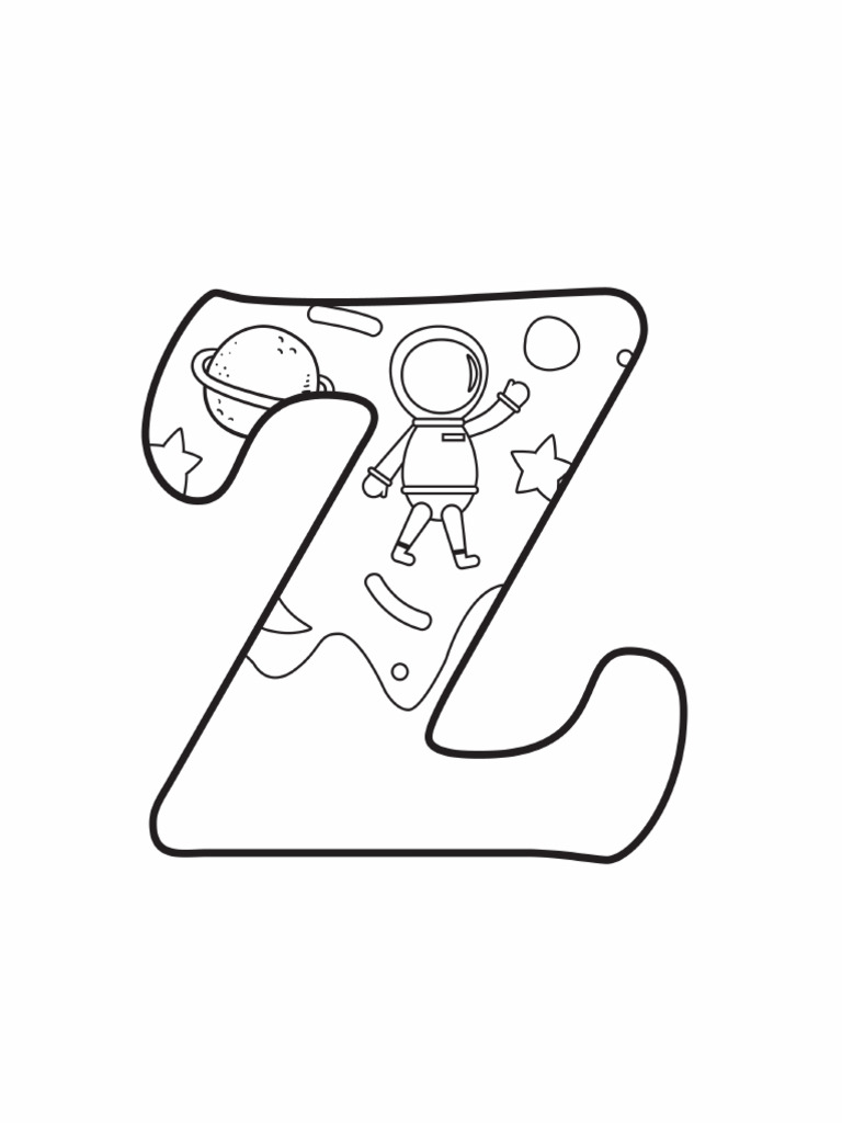 Printable Bubble Letters Outer Space Letter Z | PDF