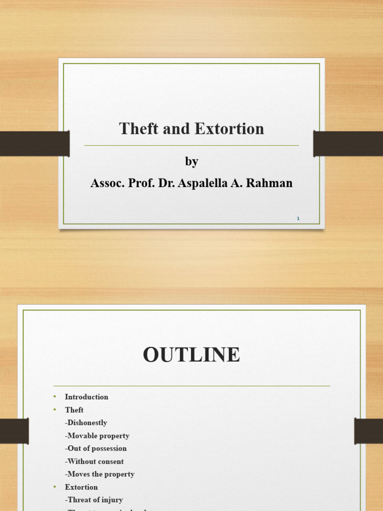 Theft Extortion | PDF | Theft | Extortion