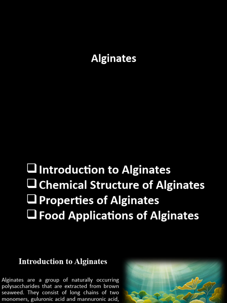 Alginates in Food and Industry | PDF