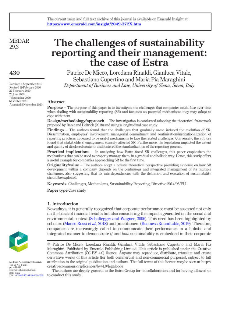 Managing Sustainability Reporting Challenges | PDF | Sustainability ...