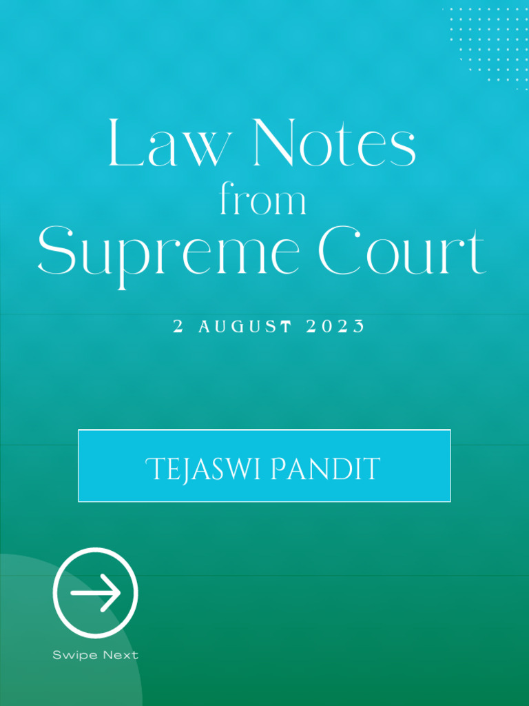 Law Notes From Supreme Court 1691514985 | PDF | Res Judicata | Justice