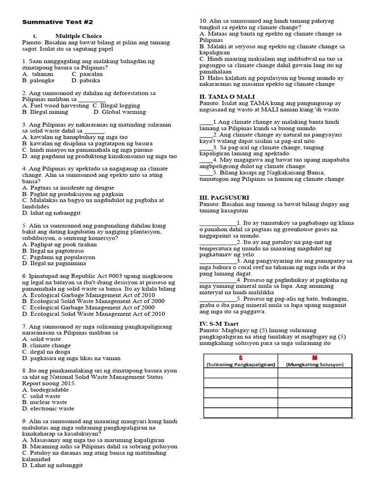 Summative Test 2 | PDF