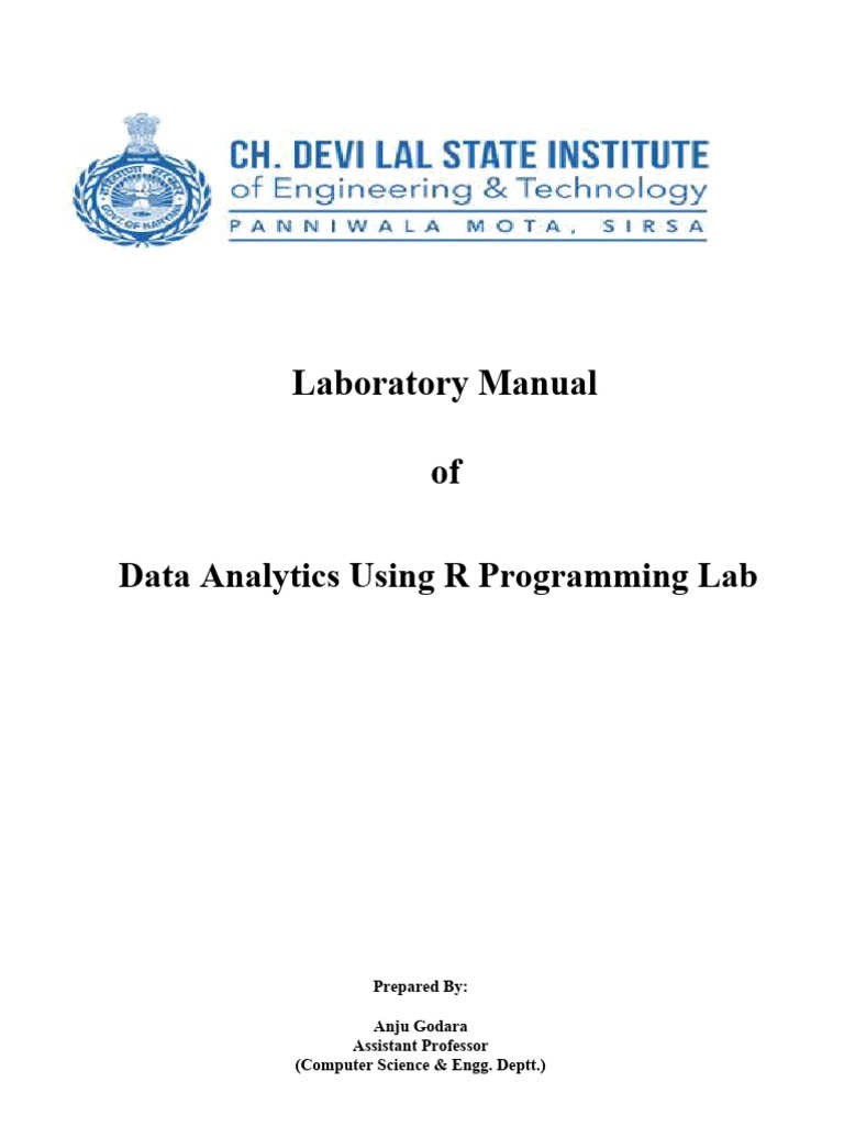 R Language Lab Manual Lab 1 | PDF | Matrix (Mathematics) | Computer Programming