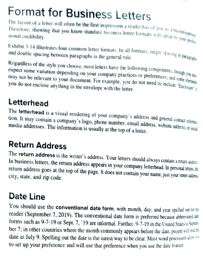 Elements or Parts of Business Letter | PDF | Human Communication | Text