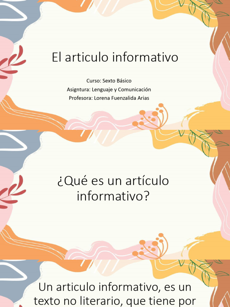El Articulo Informativo Sexto | PDF