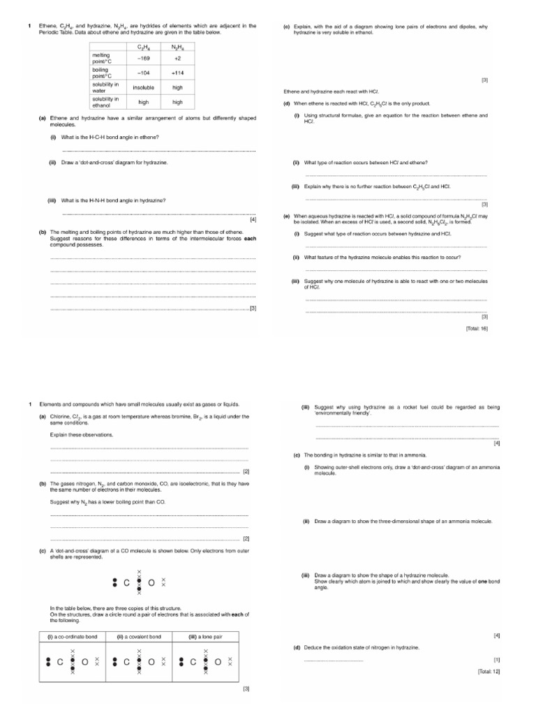 9701 Chemical Bonding Topical | PDF