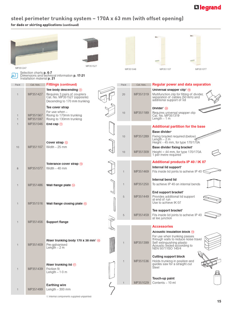 Steel Perimeter Trunking System - 170A X 63 MM (With Offset Opening) | PDF