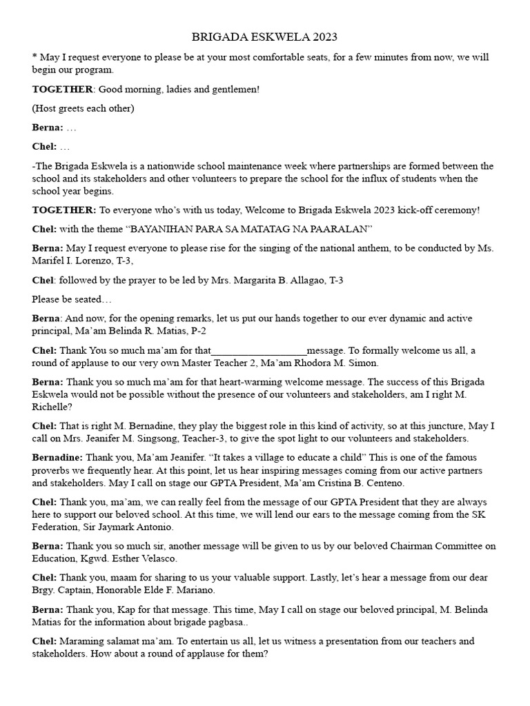 Script Brigada | PDF