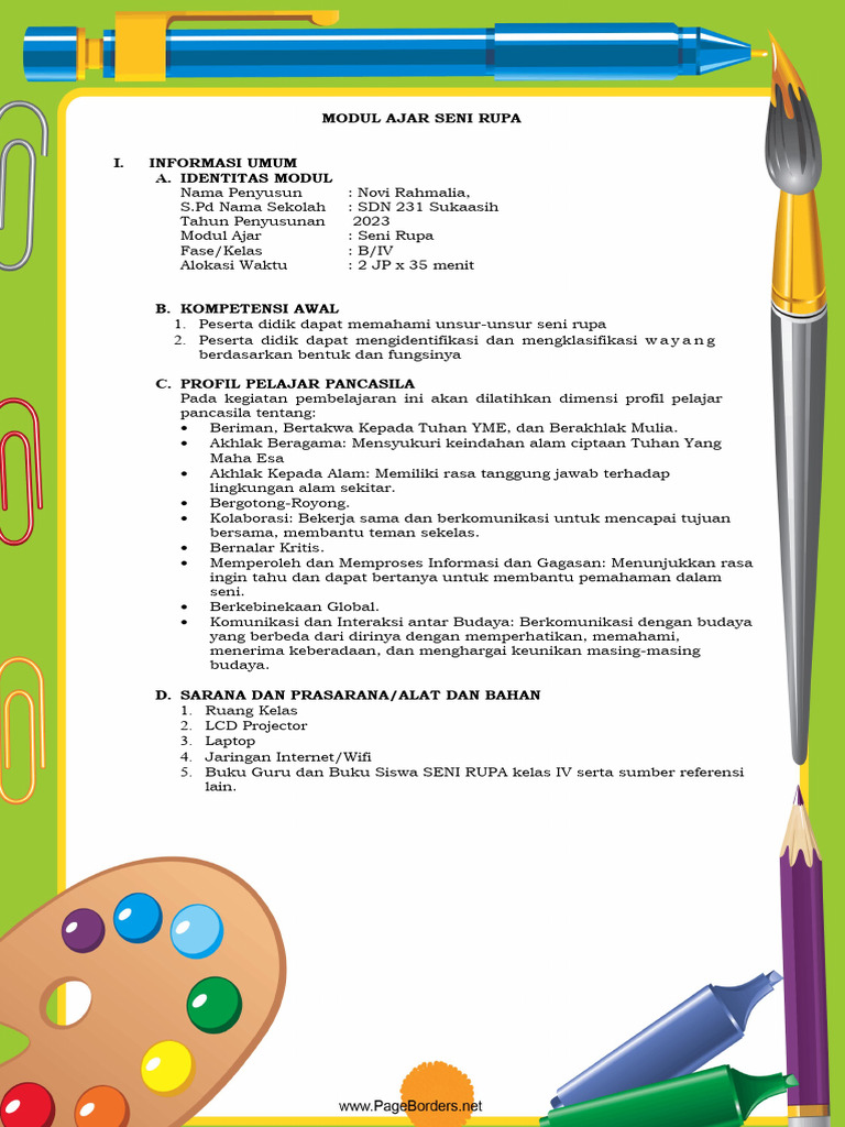 MODUL SENI RUPA | PDF