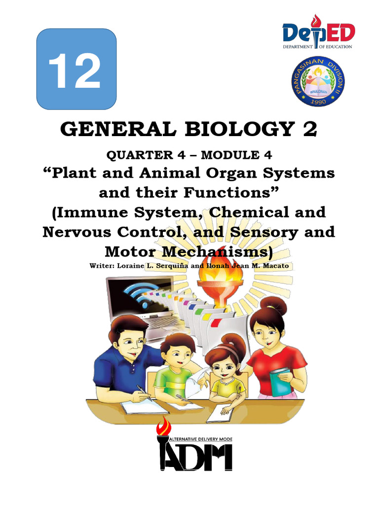 Grade 12 - General Biology2 - Q4 - Module - 4 - Immune System Chemical Nervous Control Sensory ...