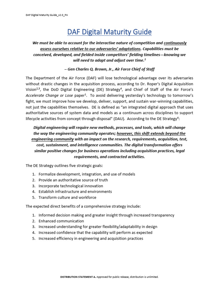 DAF Digital Maturity Guide Overview | PDF