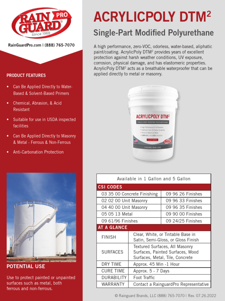 (Cut Sheet) AcrylicPoly DTM | PDF
