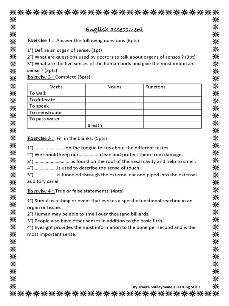Evaluation D'anglais | PDF