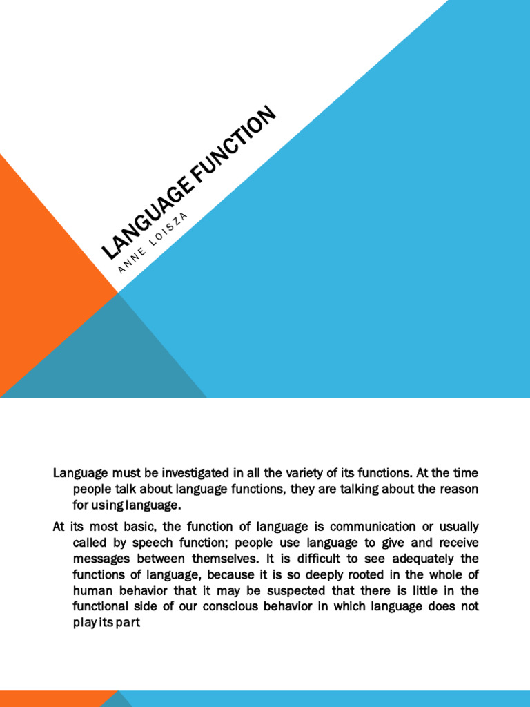 Language Function | PDF | Truth | Communication