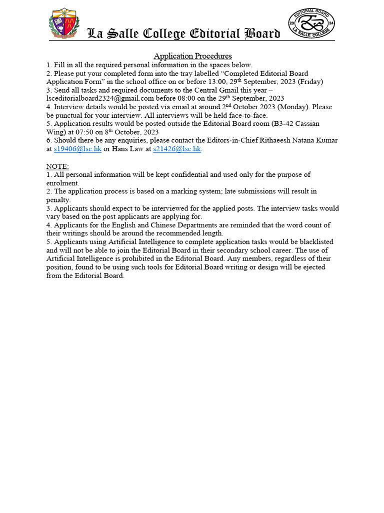 Editorial Board Application Guide | PDF