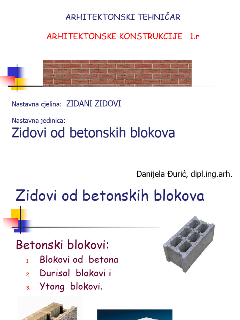 5 5 - Zidovi Od Betonskih Blokova | PDF