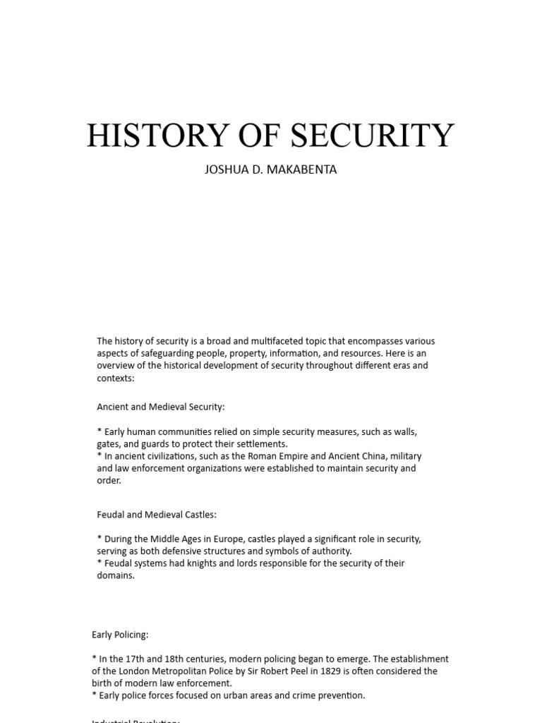 History Of Security Pdf Computer Security Security