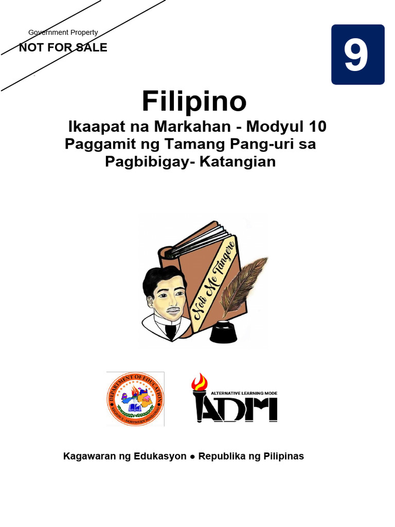 Fil9 Q4 Mod10 Paggamit NG Tamang Pang Uri Sa Pagbibigay Katangian - v4 | PDF